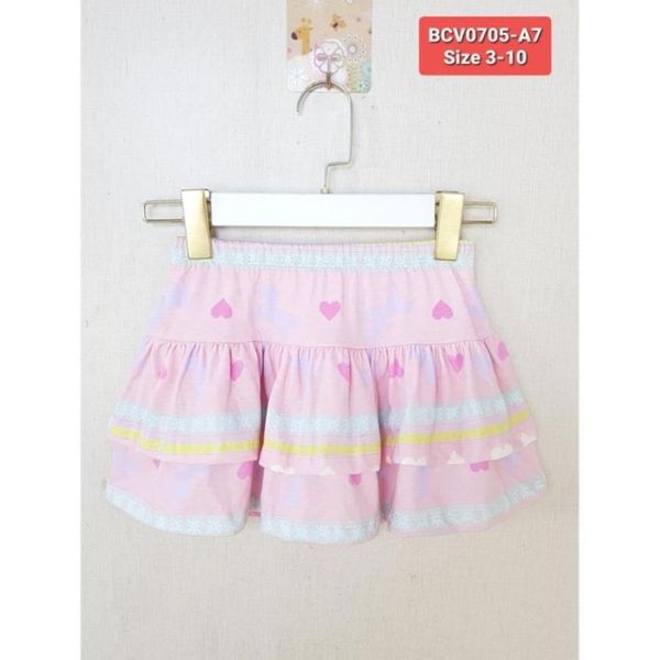 BCV0705-A7 - Chân váy bé gái 2 tầng , in hình phối màu , màu hồng phấn , size bé 3t-10t giá sỉ ...