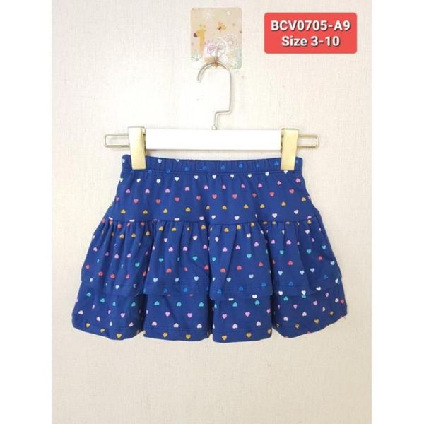 BCV0705-A9 - Chân váy bé gái 2 tầng , in trái tim màu , màu xanh , size bé 3t-10t giá sỉ, giá ...