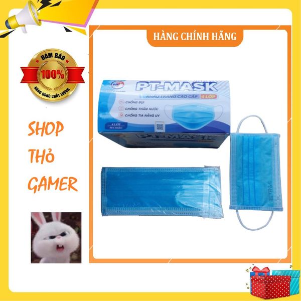 Hộp khẩu trang cao cấp 4 lớp PT-MASK chính hãng 50 cái giá sỉ, giá bán ...