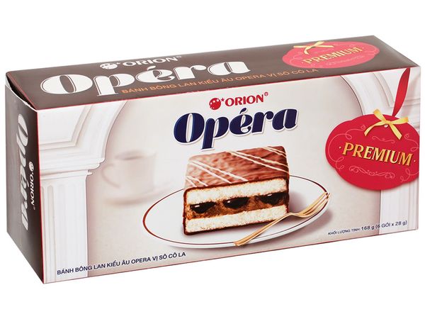 Hộp bánh bông lan kiểu âu vị socola Orion Opéra 168g ( 6 gói) giá sỉ, giá bán buôn - Thị Trường Sỉ