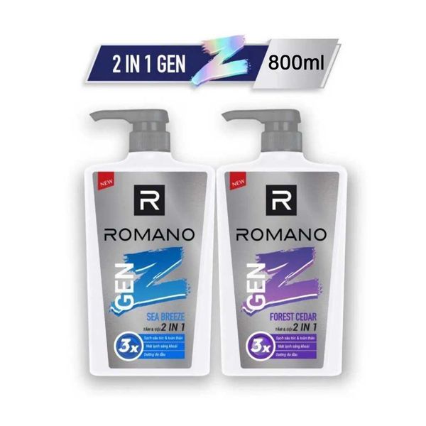 Dầu gội sữa tắm romano genz 2in1 800ml giá sỉ, giá bán buôn - Thị Trường Sỉ