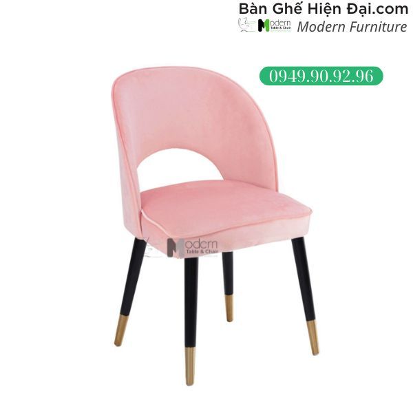 Ghế café nhà hang tựa lưng bọc nệm vải nhung chân sắt sơn đen nhập khẩu ...