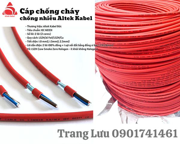 Phân phối cáp chống cháy chống nhiễu 2x1.5mm Altek Kabel giá sỉ, giá ...