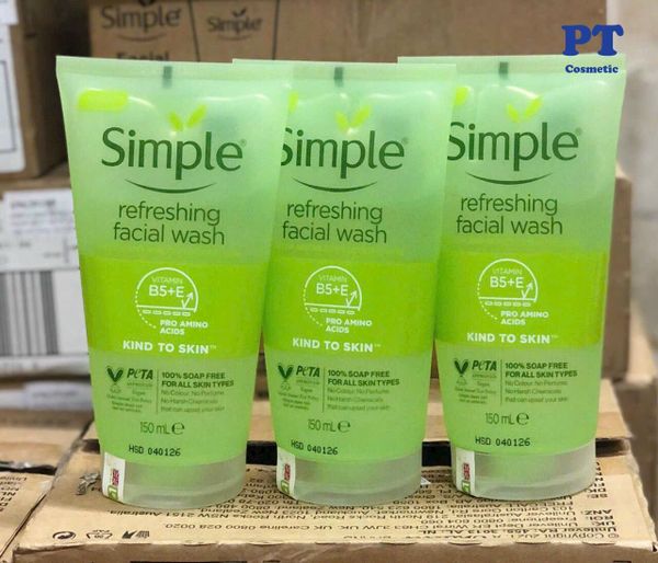 Sữa rửa mặt dạng gel dành cho da nhạy cảm Simple 150ml giá sỉ, giá bán buôn - Thị Trường Sỉ