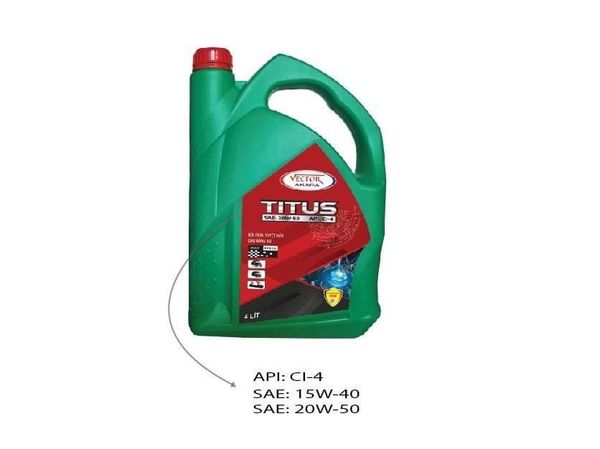 DẦU ĐỘNG CƠ VECTOR TITUS API: CI-4/SF, 15W-40/ 20W-50 (4L) giá sỉ, giá bán buôn - Thị Trường Sỉ