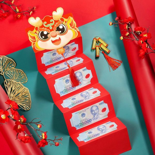 Bao lì xì lân 6 ngăn hình rồng giá sỉ, giá bán buôn - Thị Trường Sỉ