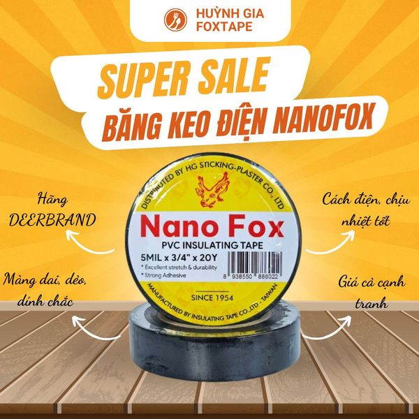 Băng keo điện NanoFox 20Y chính hãng Đài Loan giá sỉ, giá bán buôn ...