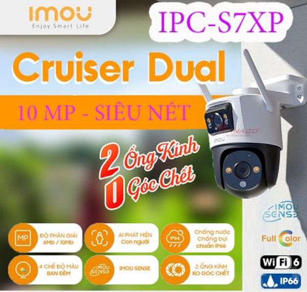 Camera Wifi iMOU Cruiser Dual 10MP IPC-S7XP-10M0WED Xoay 360 Ngoài Trời ...