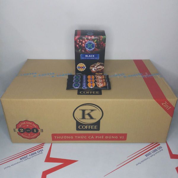 Thùng Cà phê đen K Coffee Black Phúc Sinh 24 hộp 255g (15 gói dài x 17g) giá sỉ, giá bán buôn ...