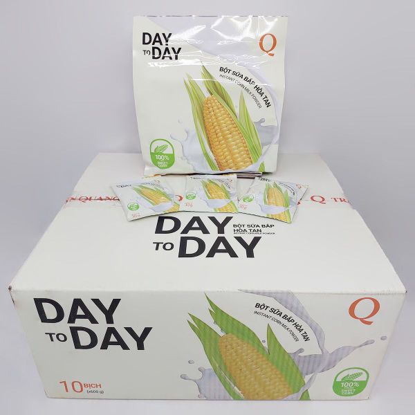 Thùng bột sữa Bắp hòa tan Day to Day Trần Quang 10 bịch x 600g (20 gói x 30g) giá sỉ, giá bán ...