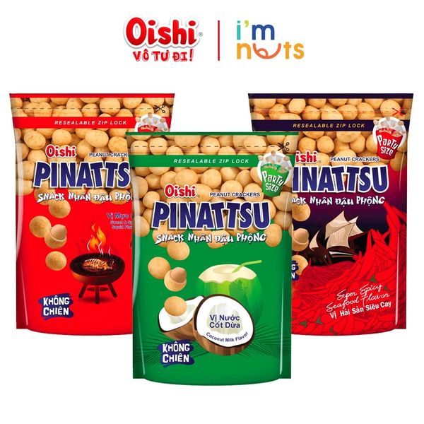 Snack nhân đậu phộng Pinattsu Oishi đủ vị gói lớn 85g giá sỉ, giá bán ...