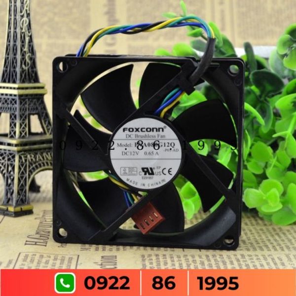 Foxconn Foxconn 8cm8025 12v0.65a4 Pin PWM Khối Lượng Không Khí Lớn Quạt ...