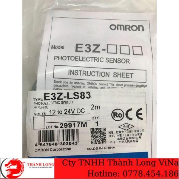 Cảm biến quang omron E3Z-LS83 2M , O778,454.186 giá sỉ, giá bán buôn - Thị Trường Sỉ