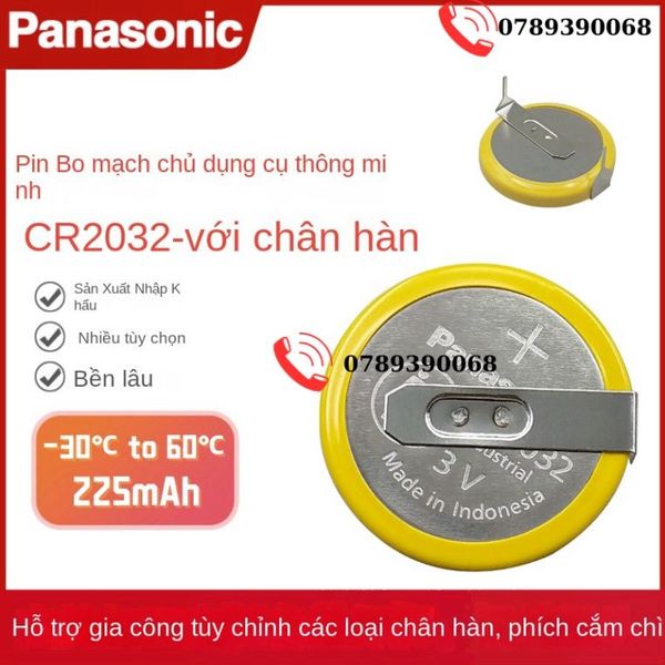 Pin Nút 3V Panasonic CR2032 Có Chân Hàn Thích Hợp Cho Bo Mạch Chủ Máy ...