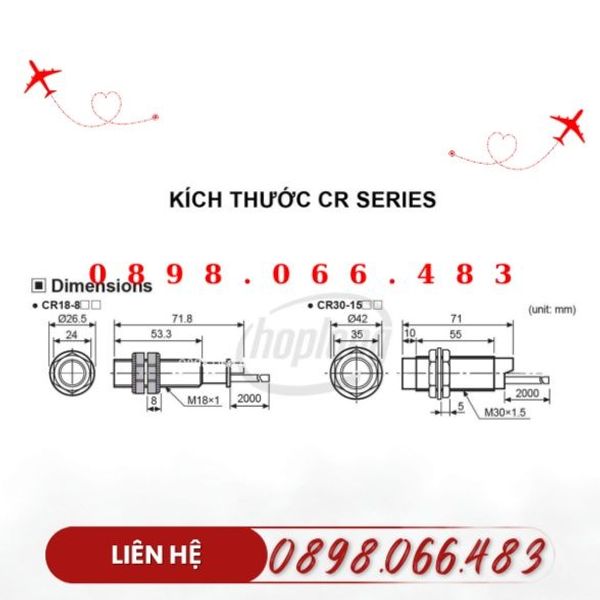 Cảm biến tiệm cận loại điện dung Autonics CR18-8DN hàng đẹp giá tốt giá sỉ, giá bán buôn - Thị ...