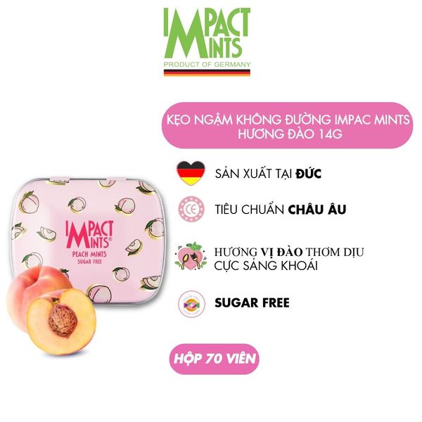 Kẹo ngậm không đường IMPACT MINTS hộp thiếc 14g nhập khẩu từ Đức - 4 hương vị, tặng khăn giấy ...