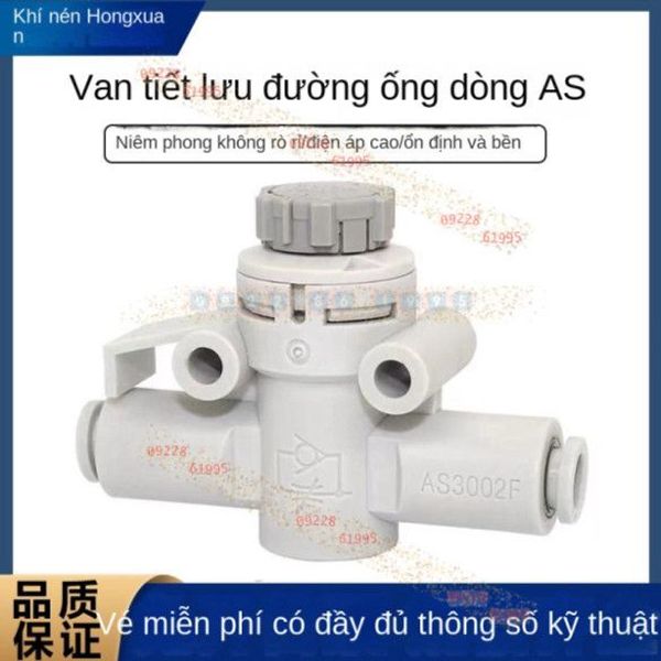 Van Tiết Lưu Đường Ống Loại SMC AS1002F-04A 06A Đầu Nối Điều Khiển Tốc Độ Thẳng Van Điều Khiển ...