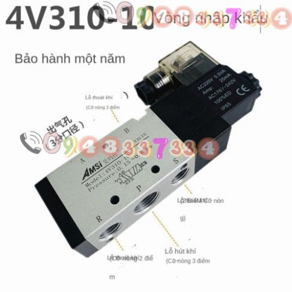 Van Điện Từ Khí Nén 4v310-10 Van Đảo Chiều Hai Vị Trí Năm Chiều Van Điều Khiển Xi Lanh 3 Điểm ...