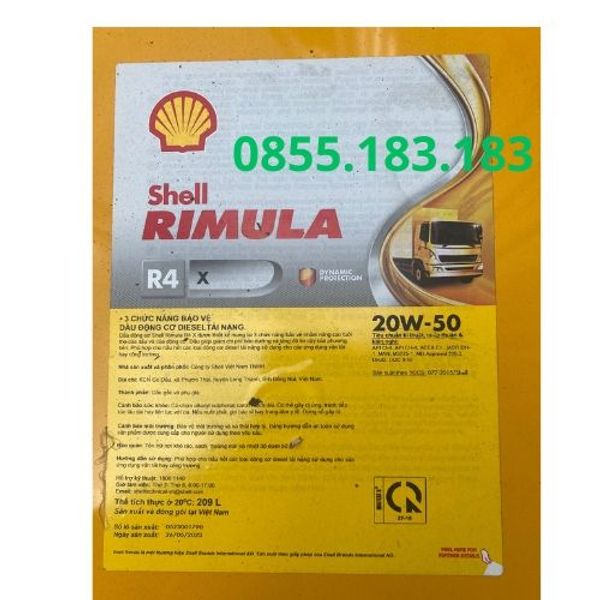 Dầu động cơ Shell Rimula R4X 20W50 CI4 có hệ phụ gia phân tán và tẩy ...