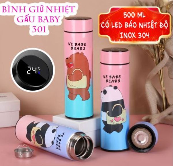 BÌNH GIỮ NHIỆT GẤU BABY 301 - 500 ML CÓ LED BÁO NHIỆT ĐỘ INOX 304 giá sỉ, giá bán buôn - Thị ...