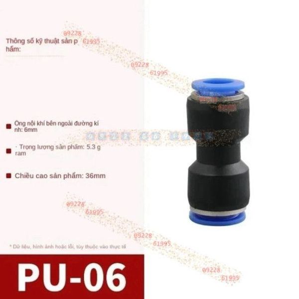 Đầu Nối Nhanh Bằng Khí Nén PU Thông Qua Ống Khí Cứng Cắm Nhanh Pu4/6/8/10 PG6-4/8-6 Đầu Nối Vòi ...