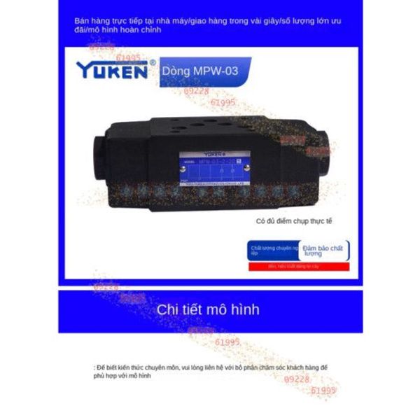 Dòng Yuken Điều Khiển Thủy Lực Lớp Phủ Van Một Chiều MPW-03-2-20/MPW-03 ...