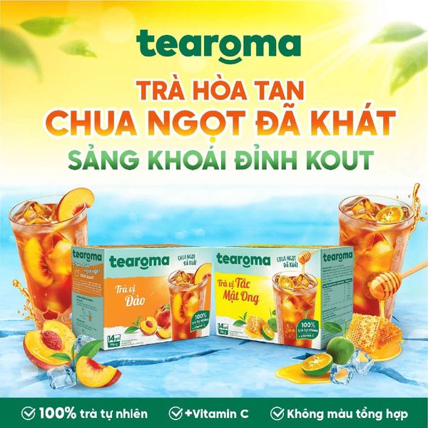 Combo 3 Trà Tearoma hòa tan vị Đào hộp 196g (14 gói x 14g) giá sỉ, giá bán buôn - Thị Trường Sỉ