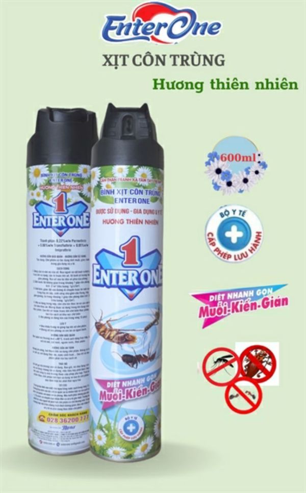 Xịt côn trùng Enter One 600ml ,xịt được trong nhà và ngoài trời ,xịt ...