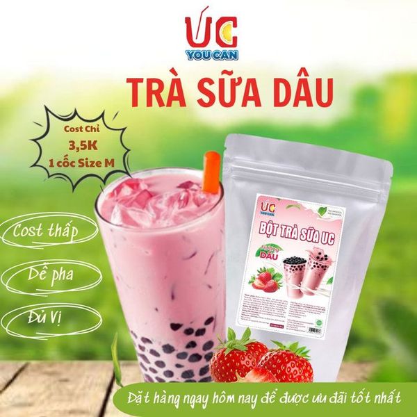 BỘT TRÀ SỮA DÂU HÒA TAN, ĐẬM VỊ, THƠM NGON, NƯỚC UỐNG GIẢI KHÁT, DỄ PHA ...