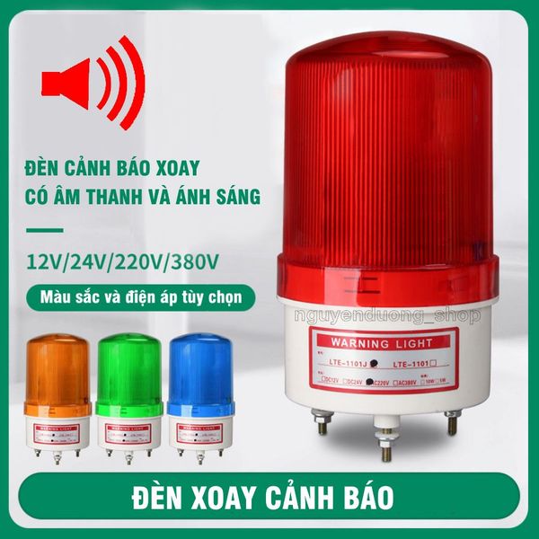 ĐÈN XOAY CẢNH BÁO LED 220V CÓ CÒI, ĐÈN CẢNH BÁO CÔNG TRÌNH, CẢNH BÁO ...